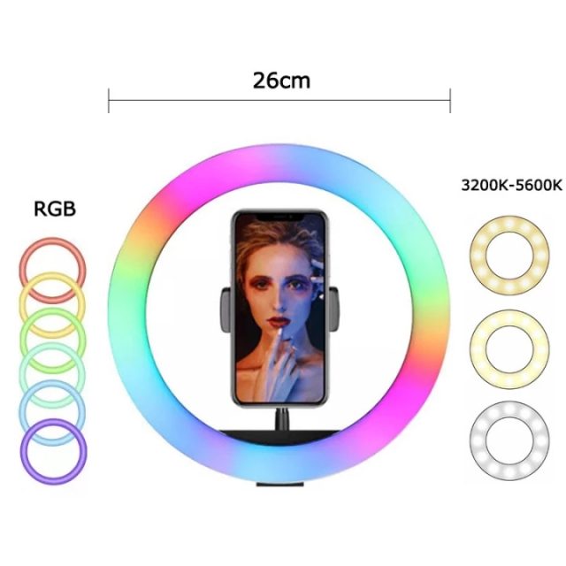 MJ26 RGB LED Soft Ring Light 26cm (10inches) for Photography AT-ALFA ...
