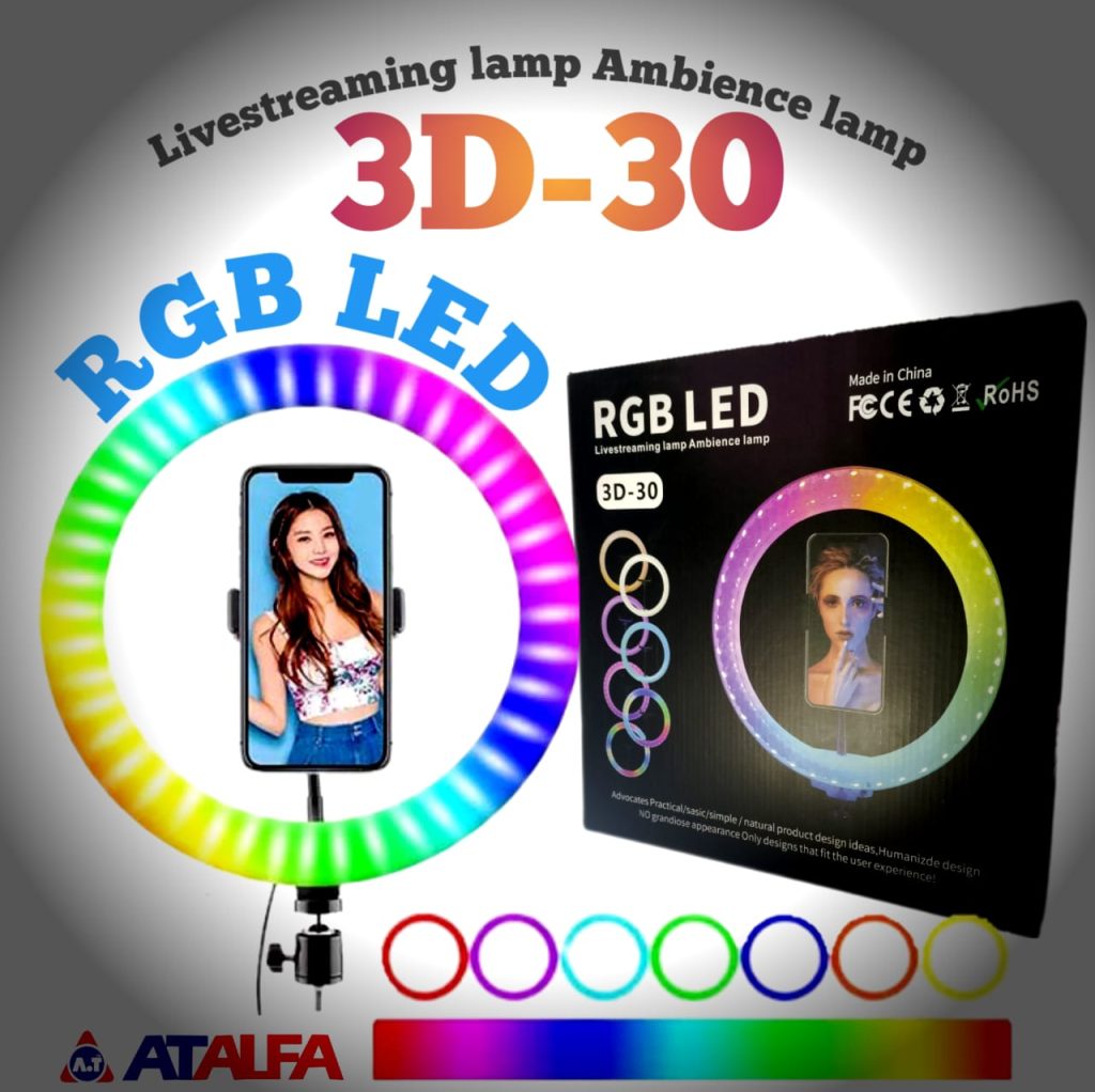 RGB LED -3D-30 Transparent Professional Ring Selfie Light Ring Lights ...